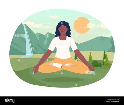 Meditation 2d Vector Isolated Spot Illustration Stock Vector Image