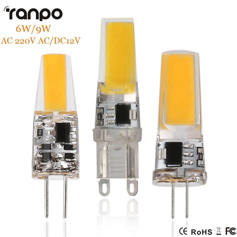 G4 G9 Dimmable LED Bulb Lamp Light AC/DC 12V 220V 6W 9W COB SMD LED ...