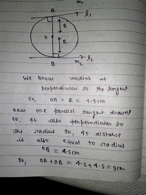 What Is The Distance Between Two Parallel Tangents Of A Circle Having