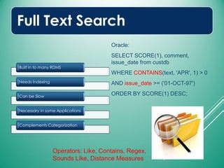 Practical Text Mining With Sql Using Relational Databases Ppt