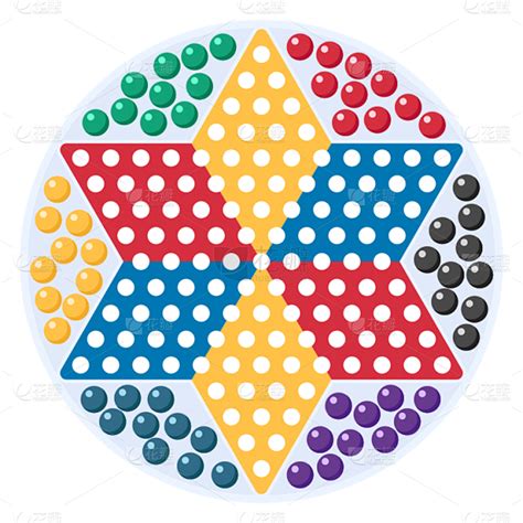 手绘 桌游元素贴纸套系 跳跳棋