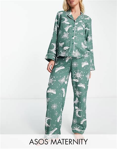 Asos Design Maternity Ensemble De Pyjama En Modal Avec Pantalon Et