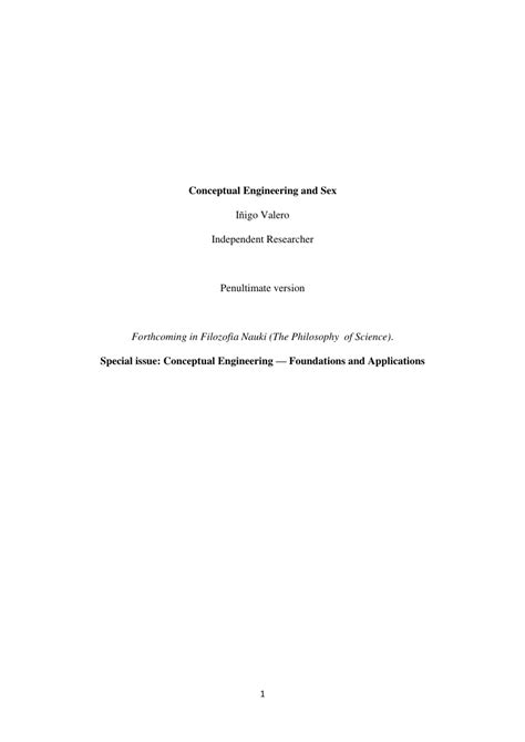Pdf Conceptual Engineering And Sex
