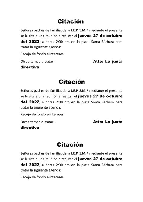 Citacion Jytrjytfghfd Citaci N Se Ores Padres De Familia De La I E