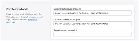 Gdpr Mandatory Compliance Webhooks Webhooks And Events Shopify