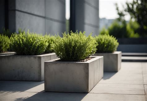 Rectangular Concrete Planters Chic Garden Solutions For Urban Spaces
