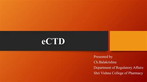 General Overview Of Ectd Ppt