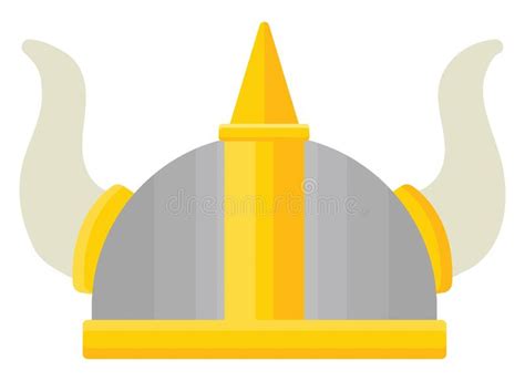 Yellow Viking Helmet Icon Stock Vector Illustration Of Steel 262385488