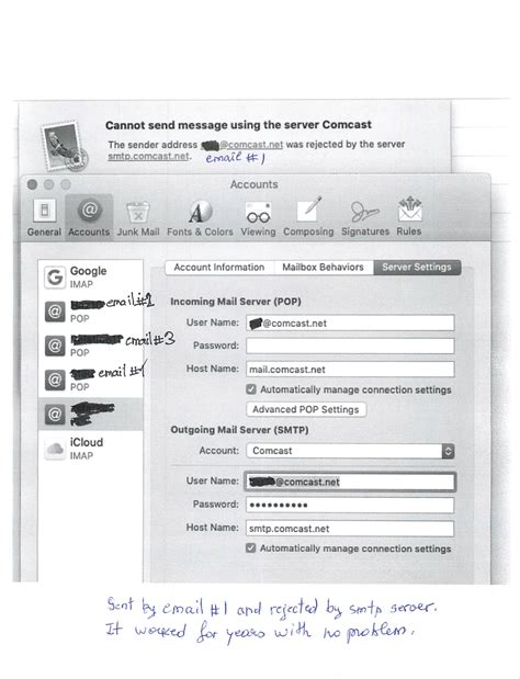 SMTP Server Configuration For Apple Mail And Related Issue Xfinity