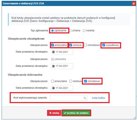Zgłoszenie do dobrowolnej składki chorobowej Pomoc serwisu ifirma pl