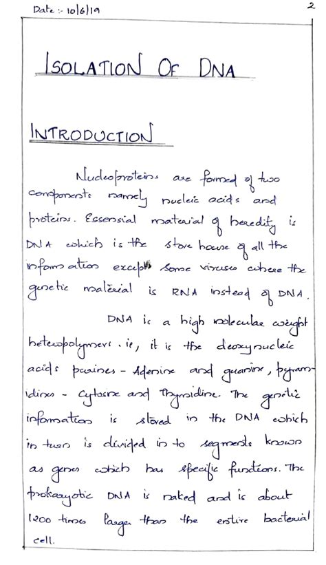 Isolation Of Chromosomal DNA Date O SoLATION Or DNA INTRODUCTION Ludoprotein Ae Fom
