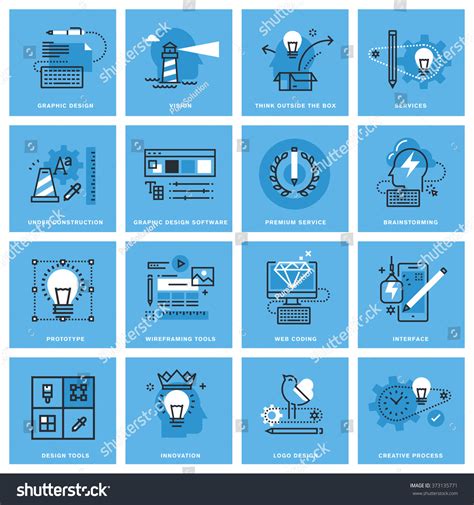 Set Thin Line Concept Icons Graphic Stock Vector Royalty Free Shutterstock