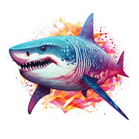 Premium Ai Image Great White Shark Illustration