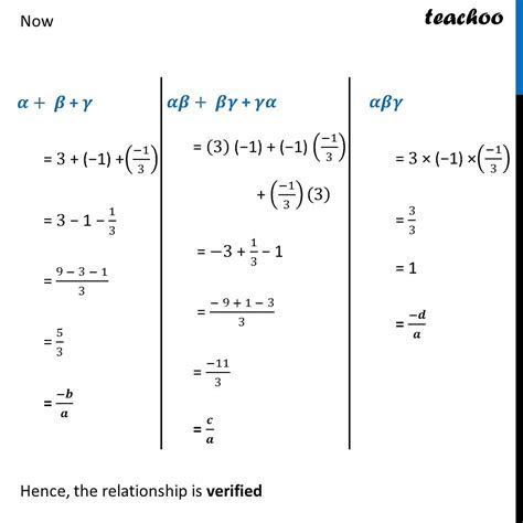 Example 5 Optional Verify 3 1 1 3 Are Zero Of Cubic Polynomial