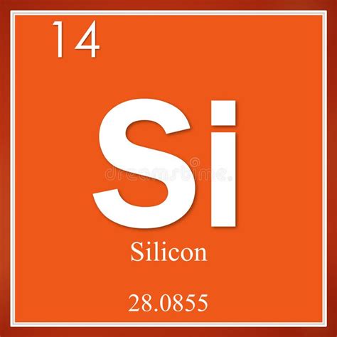 Silicon Chemical Element Symbol On Wide Gray Abstract Background Stock