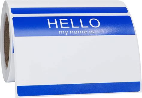 Hybsk 35×24 Inch Hello My Name Is Labels Blue Name Tag Stick