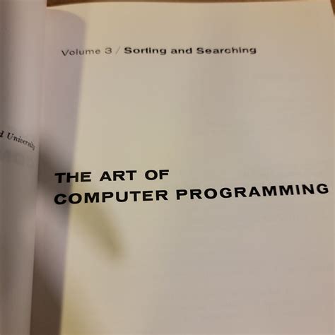 The Art Of Computer Programming Volume 3sorting And Searching By