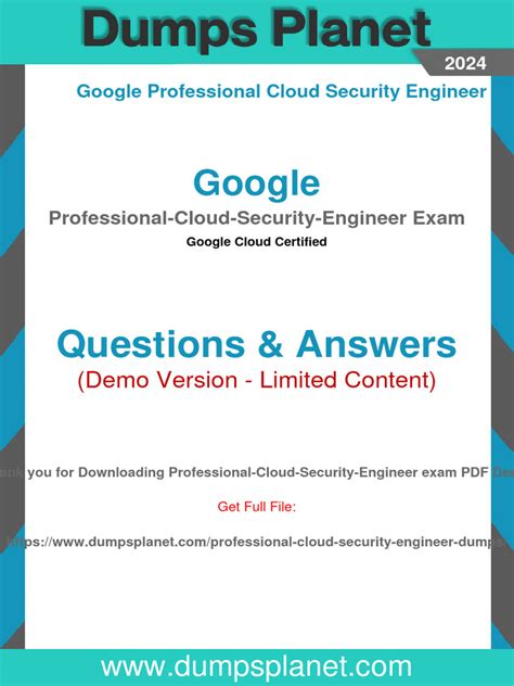 Professional Cloud Security Engineer Demo Pdf Cloud Computing