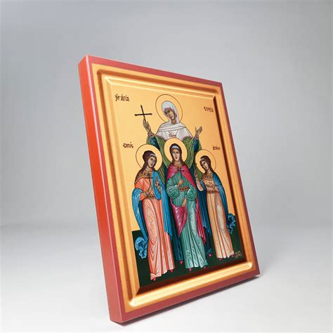 Icoana Cu Sfintele Muceniţe Pistis Elpis Şi Agapi Şi Maica Lor Sofia