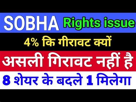 Sobha Rights Issue Sobha Share Latest News Sobha Share