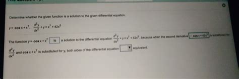 Solved Determine Whether The Given Function Is A Solution To