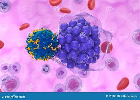 Diffuse Large B Cell Lymphoma DLBCL Closeup View 3d Illustration