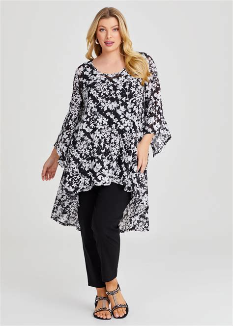 Shop Plus Size Lace Sparkle Tunic Black Taking Shape Au