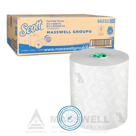 กระดาษเช็ดมือแบบม้วน Scott Hrt Green Core Plug 305 เมตร 6ม้วน