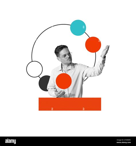 man presenting circular diagram leadership explaining strategy