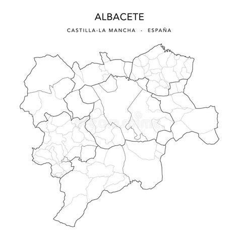Mapa Geopolítico Vectorial De La Provincia De Albacete A Partir De 2022