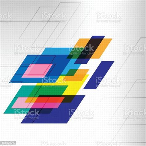 기하학적 다채로운 하이테크 모션 디자인 배경입니다 벡터 일러스트 레이 션 0명에 대한 스톡 벡터 아트 및 기타 이미지 0명