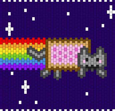 Nyan Cat Purse Front Pony Bead Patterns Characters Kandi Patterns For Kandi Cuffs