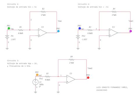 Practica05 Amplificador Operacional Inversor Multisim Live