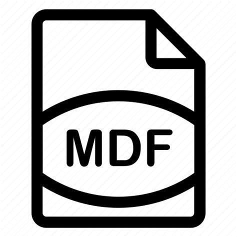 Document Extension File Format Mdf Sign Icon Download On Iconfinder