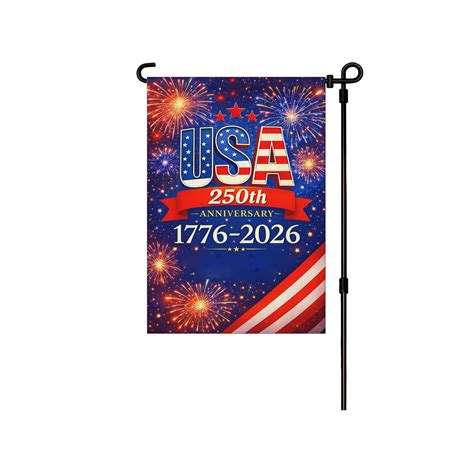 American 250th Anniversary Garden Flag 12x18 Double Sided 1776 2026