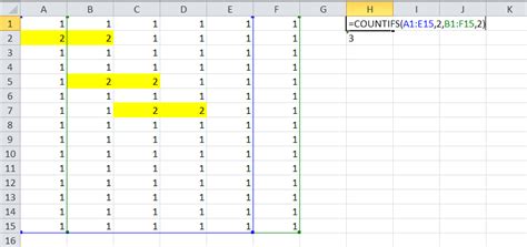 Excel Count A 2d Array Within A Range Stack Overflow
