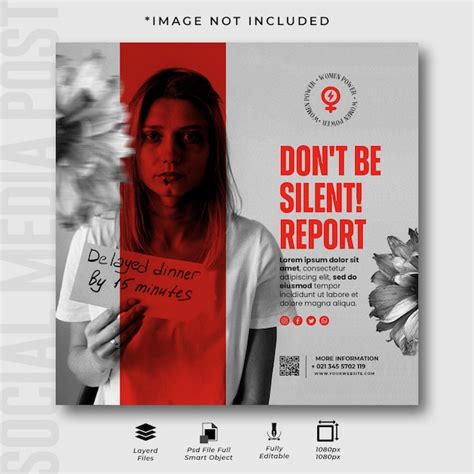 Premium Psd Elimination Of Violence Against Women Social Media Post