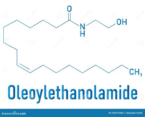 Oleoylethanolamide Or Oea Molecule Skeletal Formula Chemical