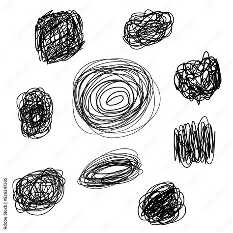 Set Of Hand Drawn Scribble Or Doodle Circle Vector Illustrator Stock Vector Adobe Stock