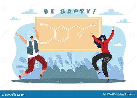 Chemical Happiness Organic Formula Sign For Dopamine Hormone And