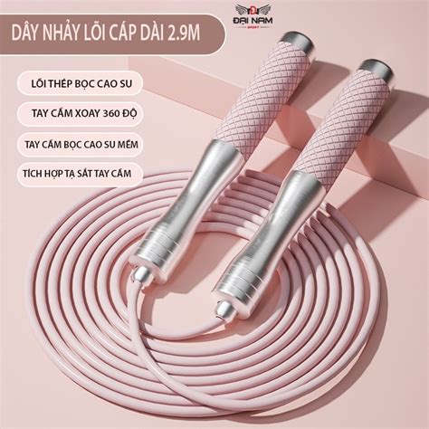 Dây Nhảy Tập Gym Tmt13 Lõi Thép Bọc Nhựa Pvc Tích Hợp Tay Cầm Có Tạ Cao