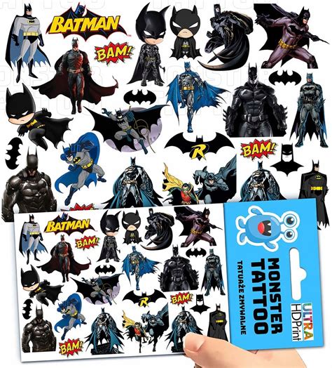 TATUAŻE ZMYWALNE TYMCZASOWE DLA DZIECI DZIECIĘCE BATMAN WZORY ORYGINALNE Sklepy