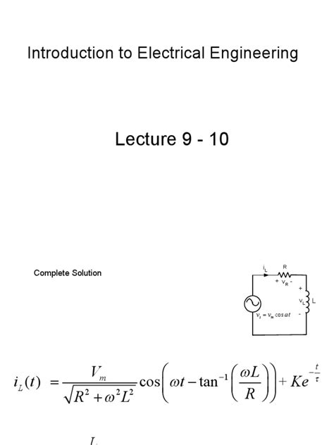 Introduction To Electrical Engineering Lecture 9 10 Pdf