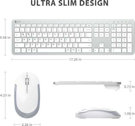 Wireless Keyboard And Mouse Rechargeable Ergonomic Quiet Full Size