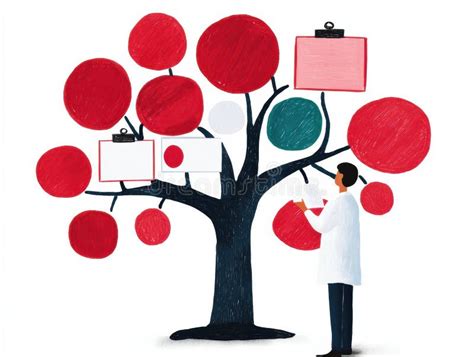 Scientists Examine Data Plates Hanging From Trees Marked With Red And