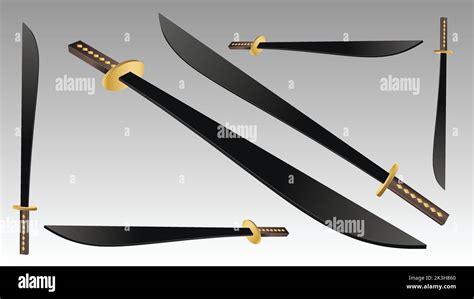 Ensemble De Deux épée En Métal épées Droites épée En Asie épée Vectorielle Réaliste Isolée