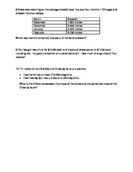 Multi Step Decimal Word Problems By Sandy Barrett TpT