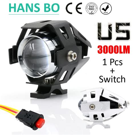 1 Pcs 125w 2 Color Motorcycle Motorbike Headlight 3000lm Upper Low Beam