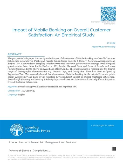 427 Impact Of Mobile Banking On Overall Customer Satisfaction An