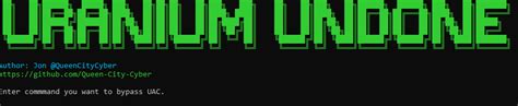 Github Dragoqcc Uranium Undone Simple Uac Bypass Using Fodhelper